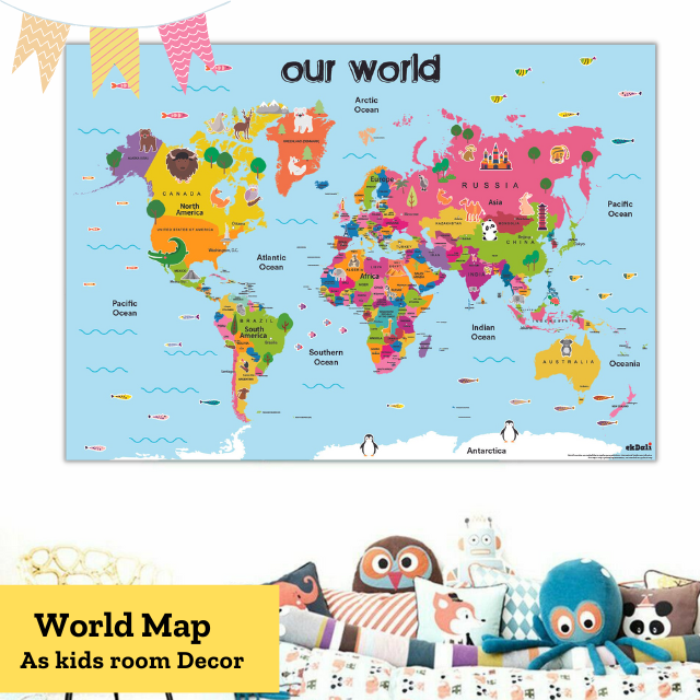 World Map with Countries and Capitals - Ekdali Posters