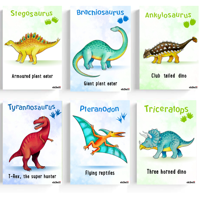 Dinosaur Wall Poster for Kids, Great Gift for Kids