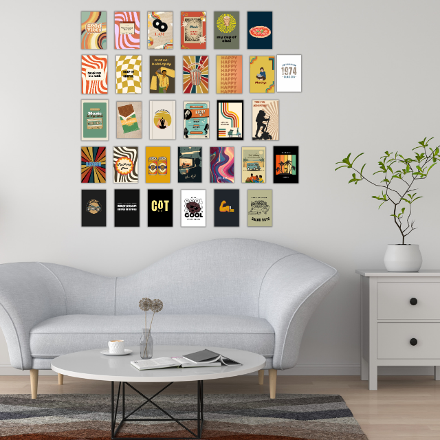Retro Style Design Wall Decore Posters for Kids Room, Study Room
