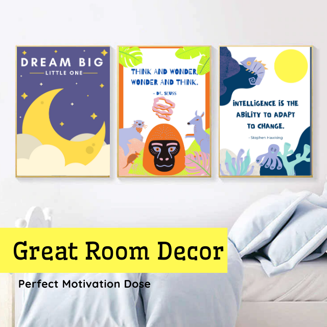 Motivational Message Poster for Kids, Children Study Room