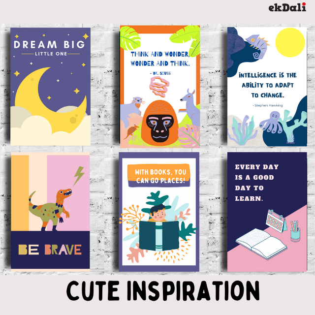 Motivational Message Poster for Kids, Children Study Room