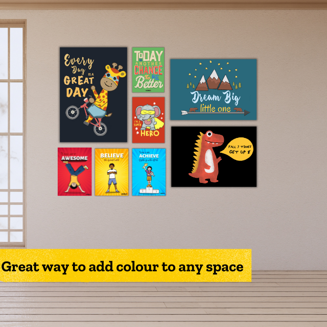 Motivational Colourful Wall Posters for Boys room, wall decor p