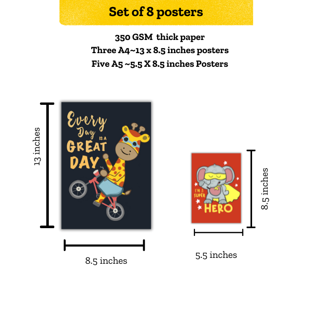 Motivational Colourful Wall Posters for Boys room, wall decor p