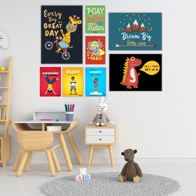 Motivational Colourful Wall Posters for Boys room, wall decor p