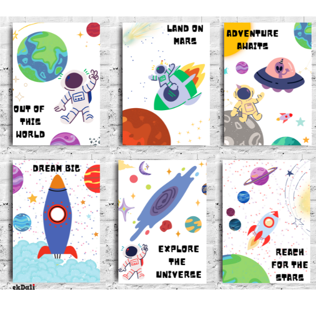 Outer Space Decor or Wall Art for Kids Bedroom