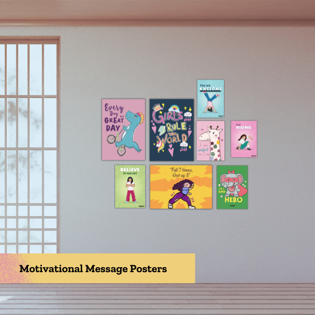 Motivational Colourful Wall Posters for Girls room with good wal